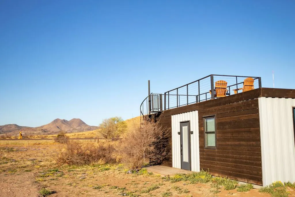 Rooftop Deck And Custom Barnwood Kitchen - Stunning Container Home - Alpine, TX